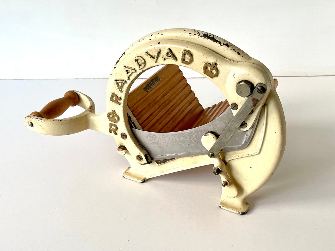 Vintage Danish Raadvad Bread Slicer / Cutter in Cream With Gold Accent ...