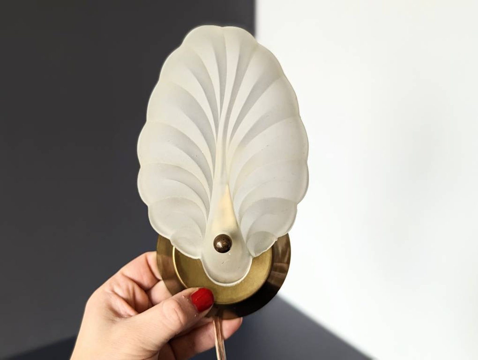 Vintage Sea Shell Wall Sconce Scandinavian Design From - Etsy