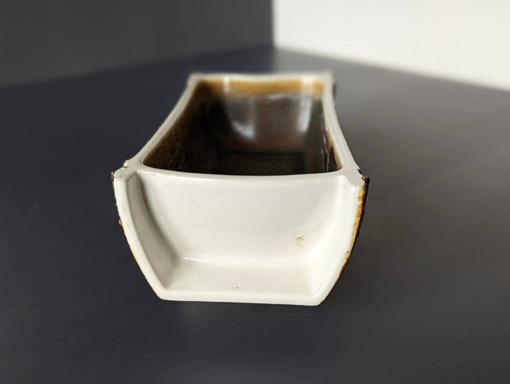 YAMASAN Ceramic Ikebana Flower Vase / Bowl. Beautiful Curvy Japanese ...