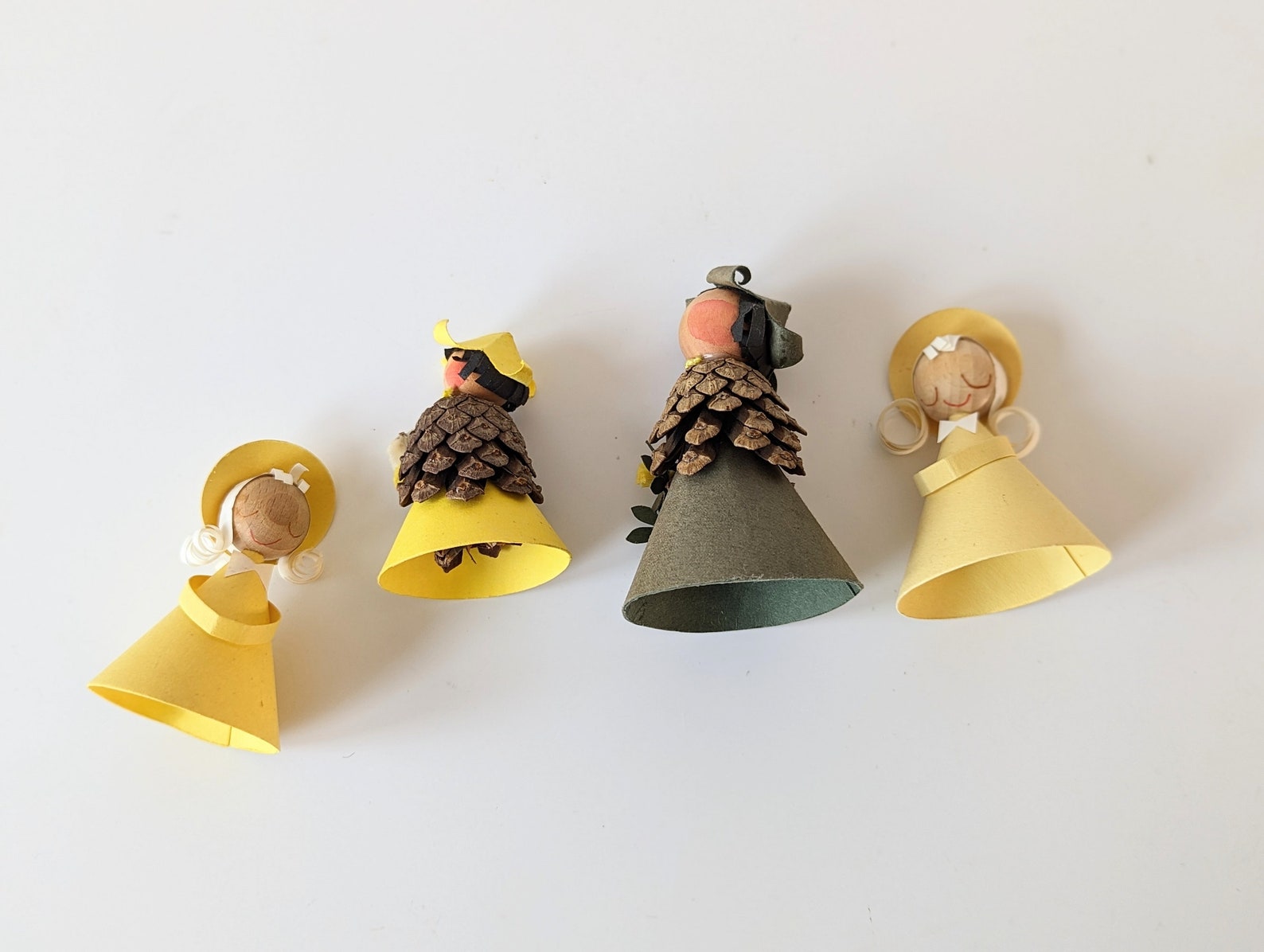 4 Vintage "erstad & Stubbe" Teglbjærg Spring Girls. Handmade Figurines ...