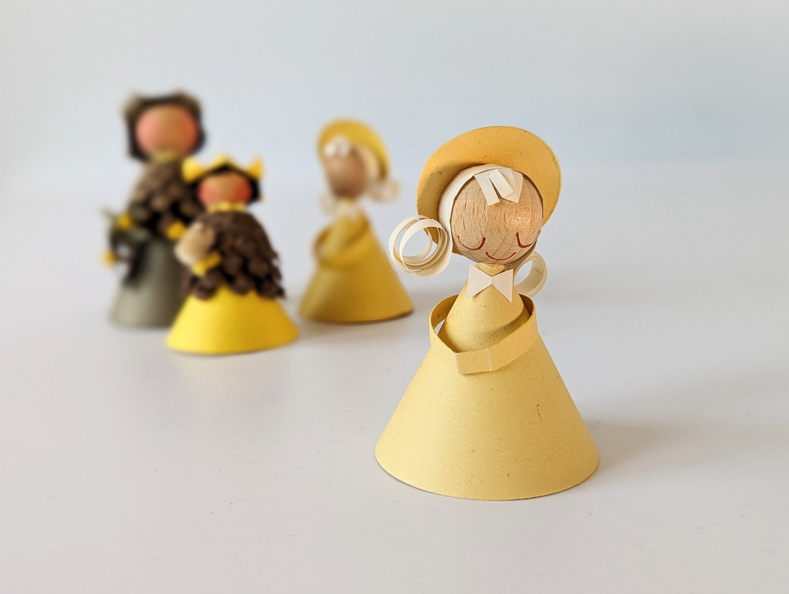 4 Vintage "erstad & Stubbe" Teglbjærg Spring Girls. Handmade Figurines ...