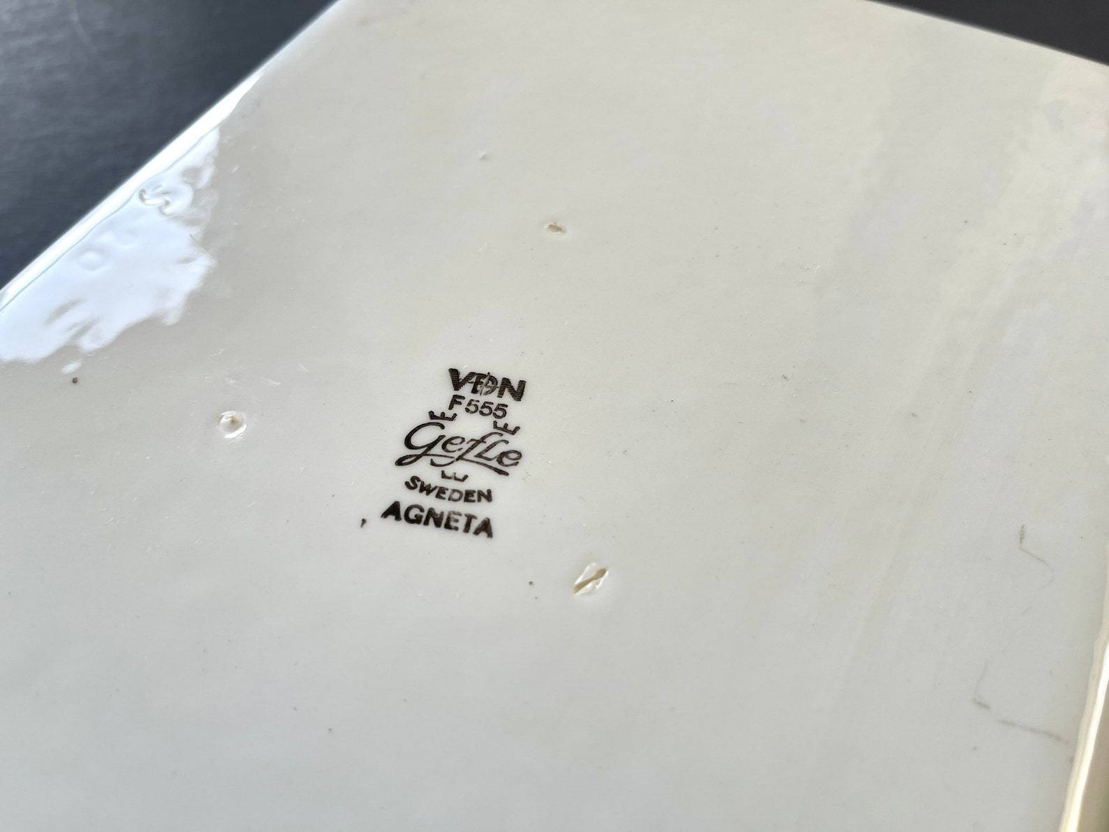 Rare Square Dish AGNETA - Gefle, Sweden. AGNETA by Helmer Ringström ...