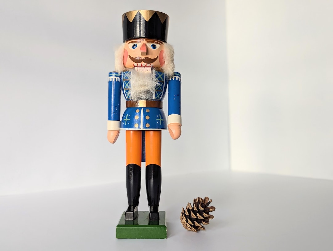 Vintage German Nutcracker. Hand Painted Wood Christmas Decor ...