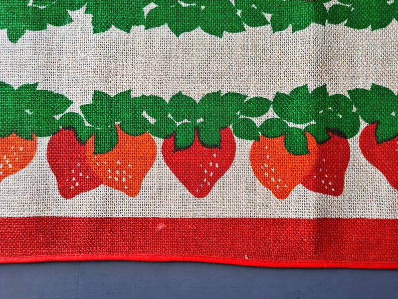 Retro Strawberries Danish Table Runner With Cute Red Berries - Etsy