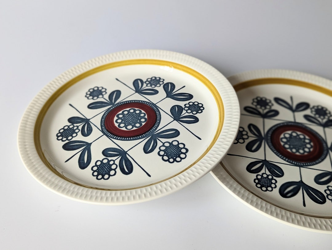 2 Kon Tiki Dinner Plates by Inger Waage for Stavangerflint. Norway 50s ...