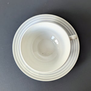 GREY LINES (grå Rånder) by Wilhelm Kåge 1940s. Cup & Saucer Produced by ...