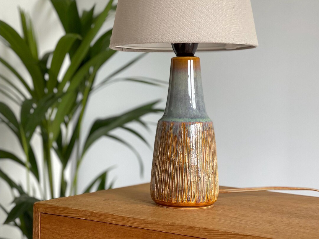 Søholm 60s Glossy Glazed Ceramic Table Lamp, Made in Denmark. Manilla ...