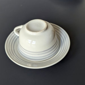 GREY LINES (grå Rånder) by Wilhelm Kåge 1940s. Cup & Saucer Produced by ...
