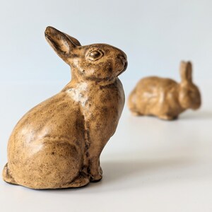 2 Rare Stoneware Rabbits by DISSING Ceramic of Denmark. 1960s Pottery ...