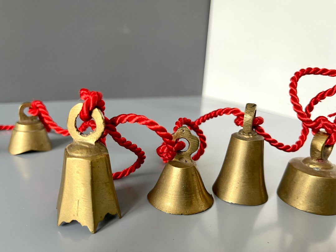 Brass Bells. Bells on a String. Ring in the Holidays. Vintage Christmas ...
