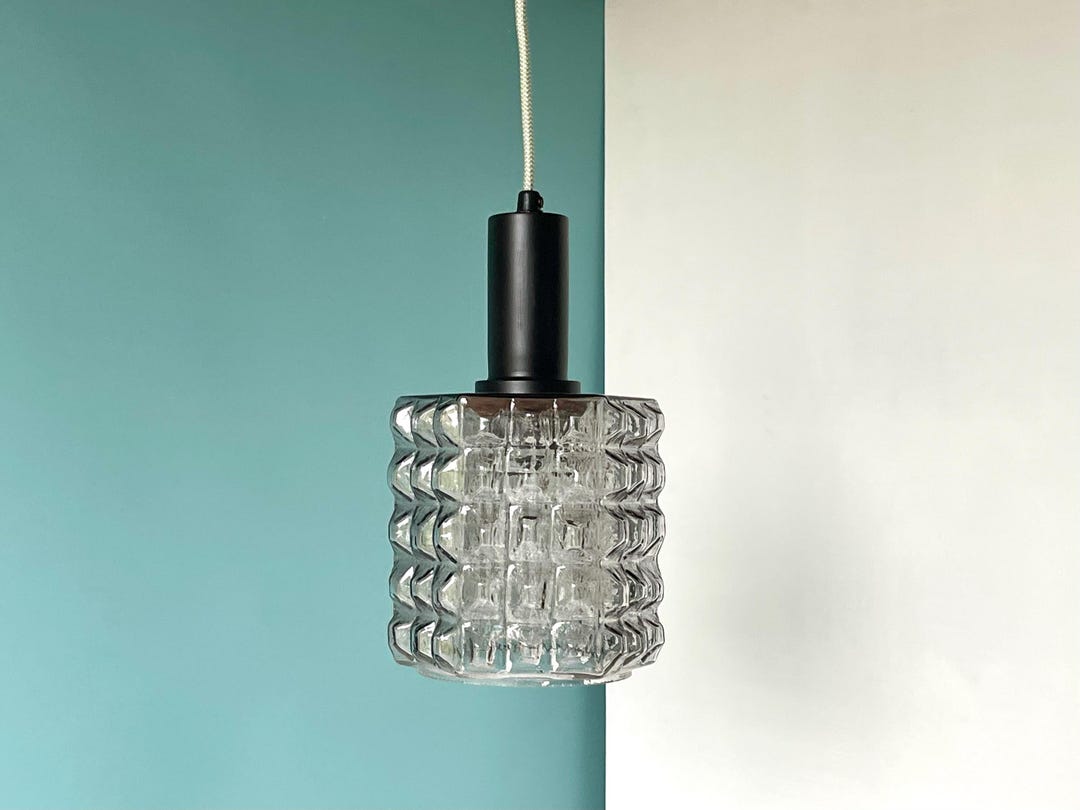 Vintage Double Shade Glass Lamp. Two Layers of Pressed Glass. Probably ...