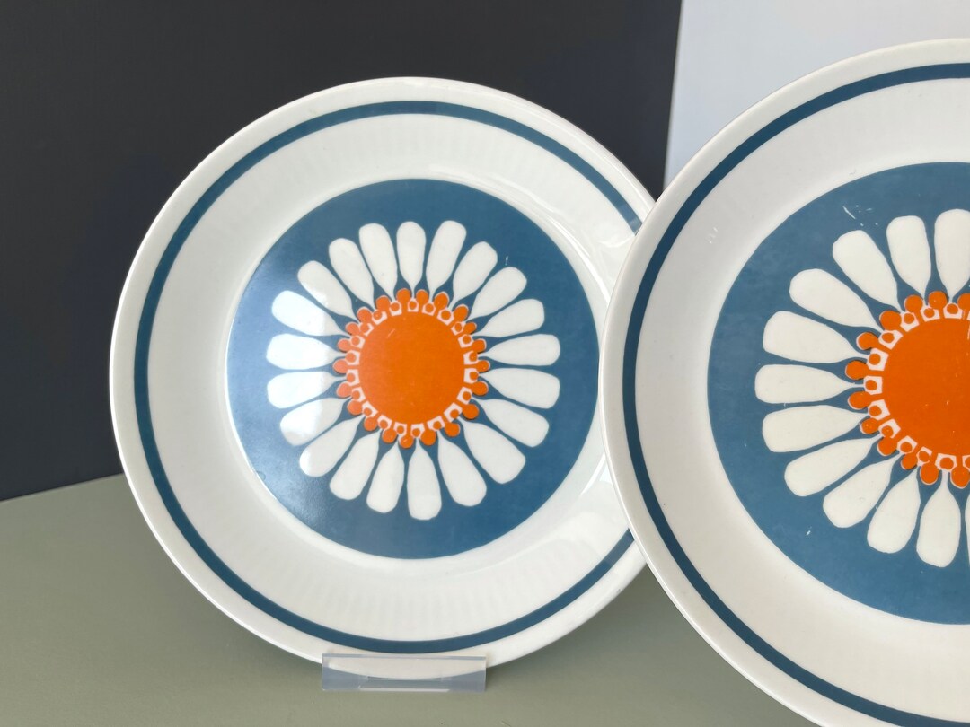 2 Daisy Lunch / Breakfast Plates in Great Vintage Condition. Figgjo ...