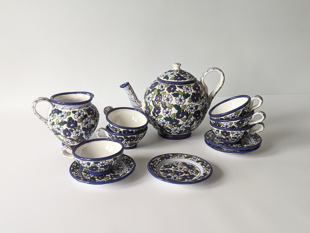 Vintage Floral Tea Set From South Spain . 1980s Flower Garden Set for ...