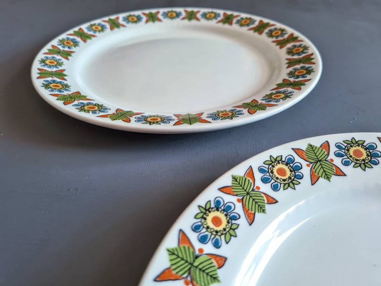 Set of 2 Figgjo Flint plates with flower pattern. Vintage | Etsy