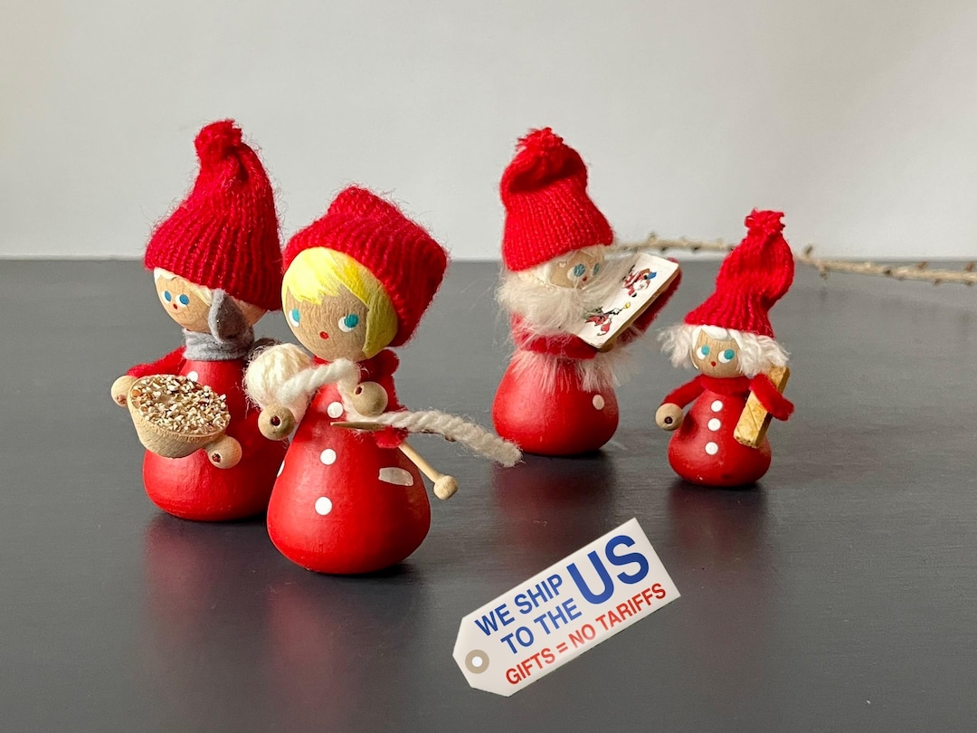 4 Danish Christmas Gnomes From the 60s or 70s. Lars H Elf Nordic ...