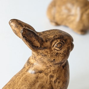 2 Rare Stoneware Rabbits by DISSING Ceramic of Denmark. 1960s Pottery ...