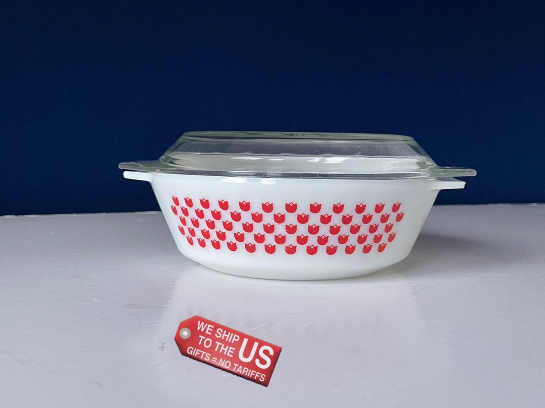Rare "red Tulips" JAJ Pyrex 509 - Vintage Item From the 70s - Baking ...