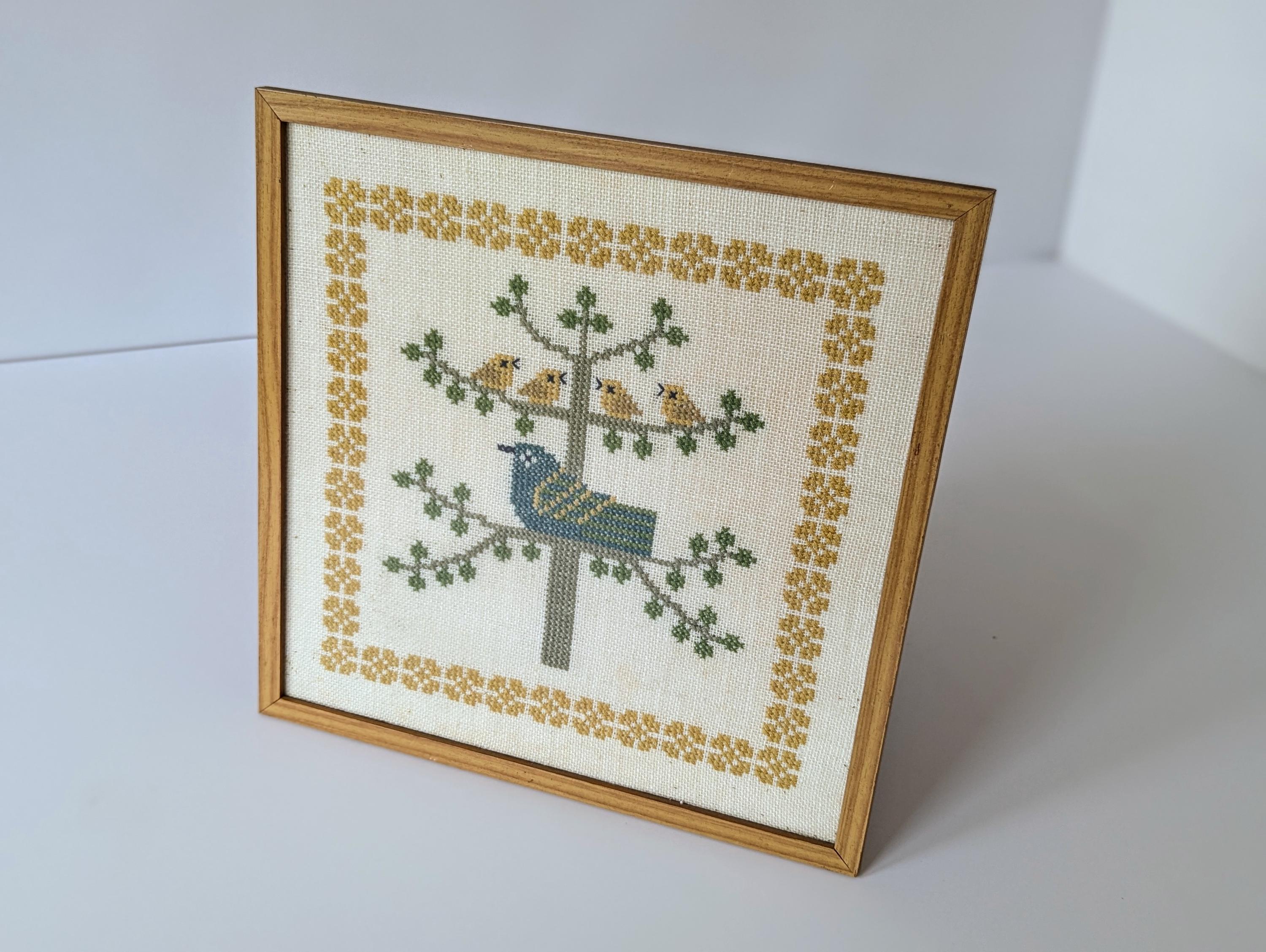 Framed Danish Embroidery. Design From Yearbook 1969 Design by Else ...