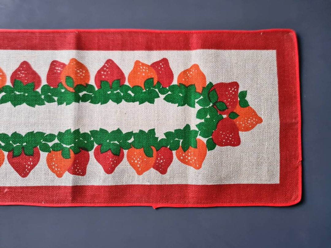 Retro Strawberries! Danish Table Runner With Cute Red Berries - Made in ...