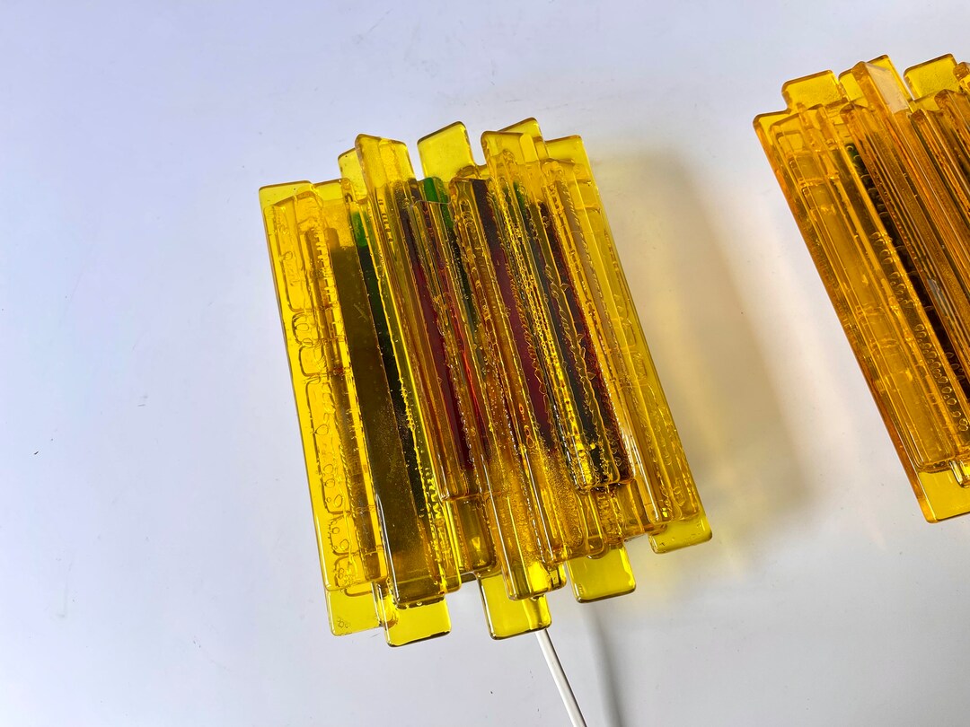 Rare Claus Bolby 1960s Acrylic Art Sconce. Made in Denmark. 60s Colored ...