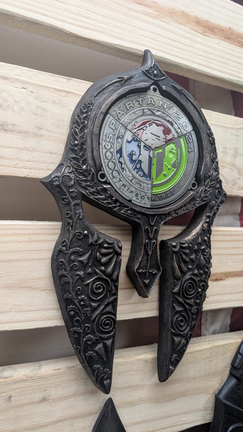 Spartan Race Trifecta Medal Holder: Reborn Legend Helmet Display - Etsy