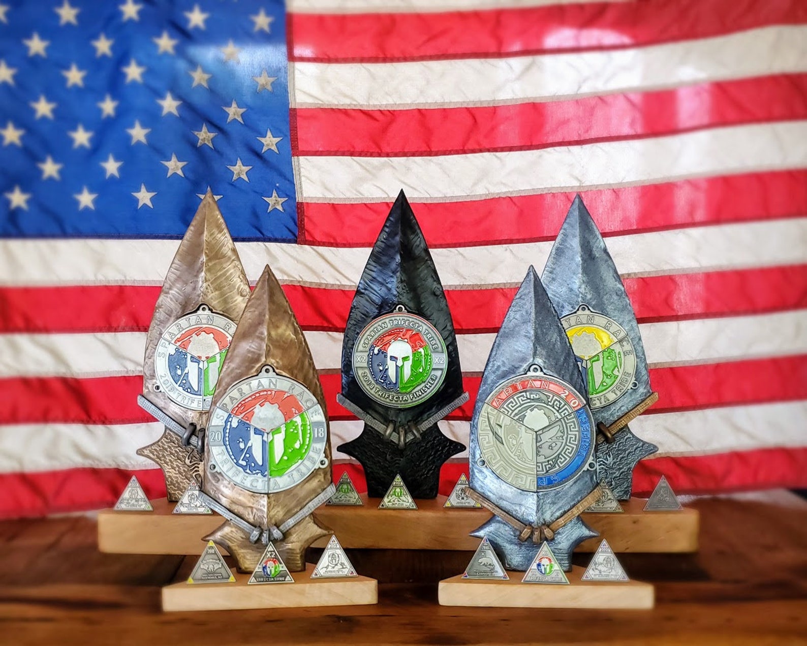 Spartan Spear Trifecta Medal Holder WALL HANGING Medal | Etsy