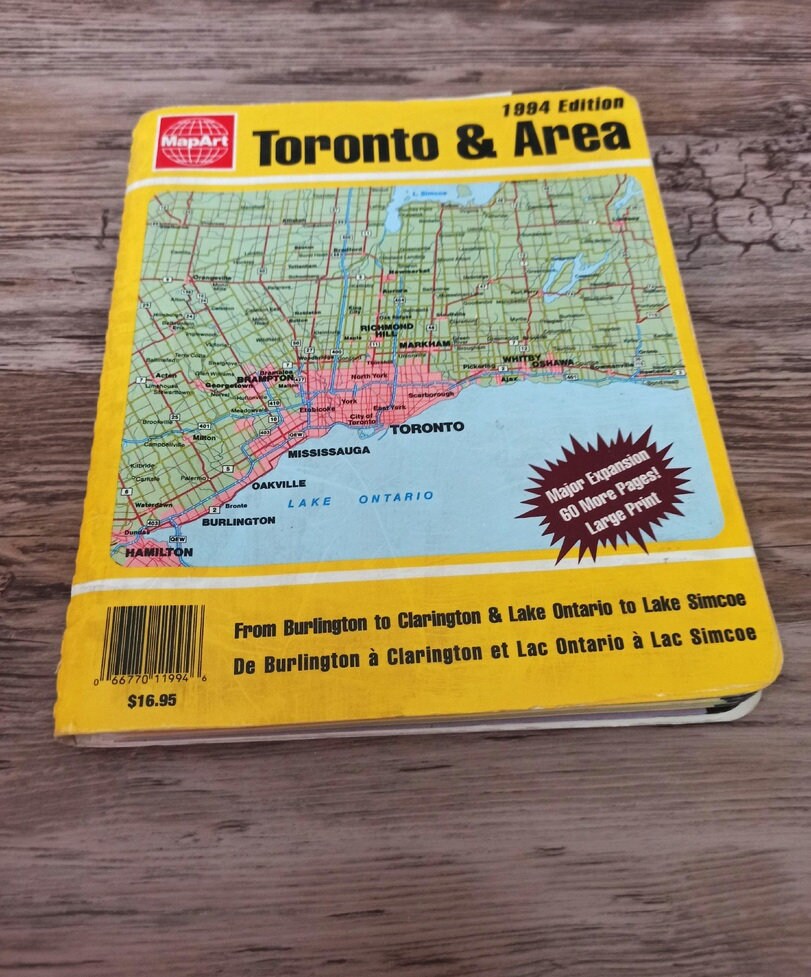 TORONTO & AREA. Canada map's book. Tourist Atlas of Canada | Etsy