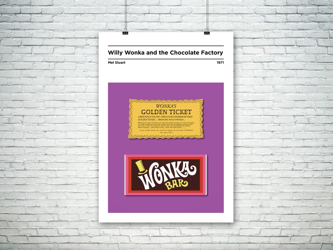 Willy Wonka and the Chocolate Factory Inspired Minimalist Movie Poster ...