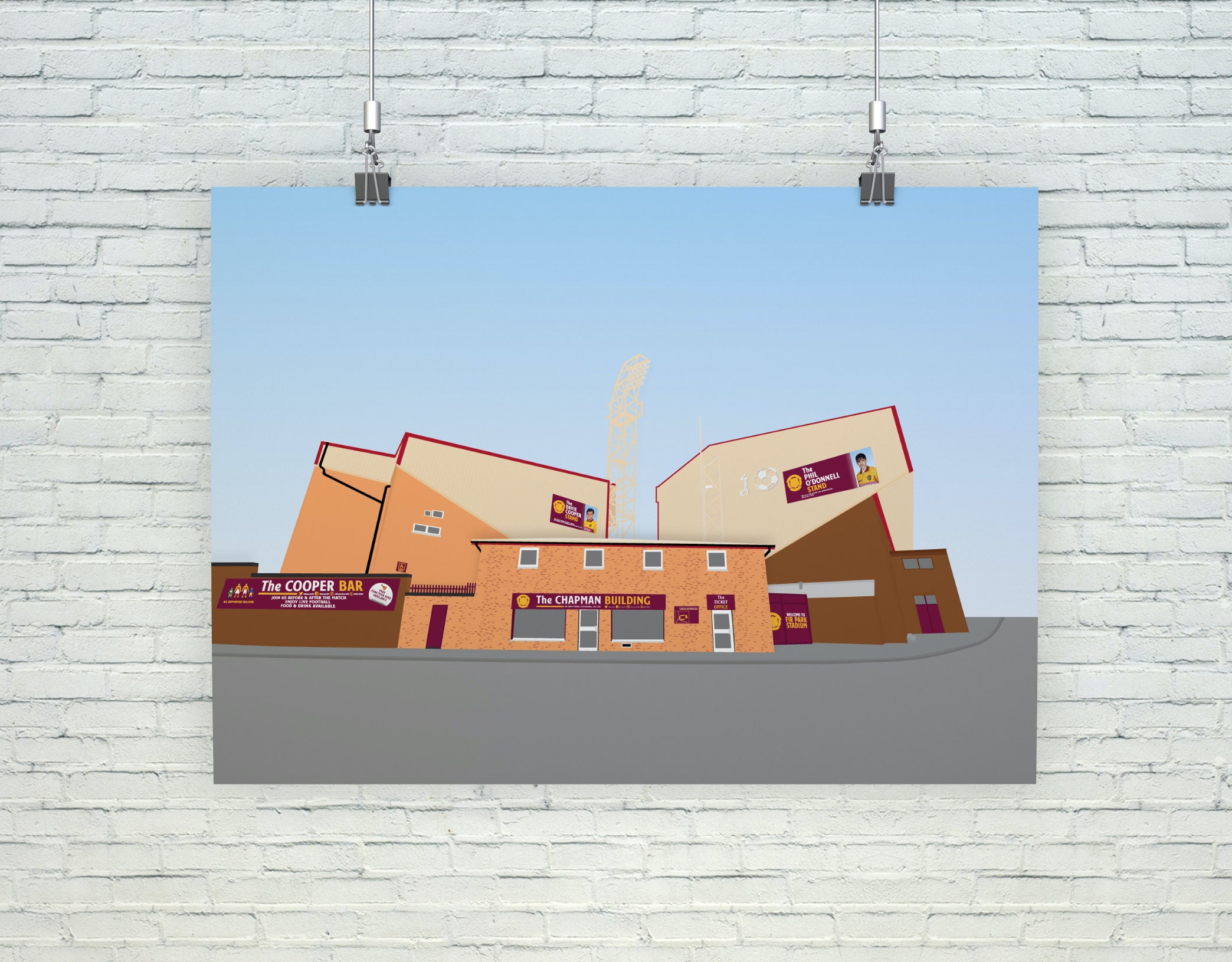 Fir Park Stadium Poster Motherwell Football Club the Davie Cooper Stand ...