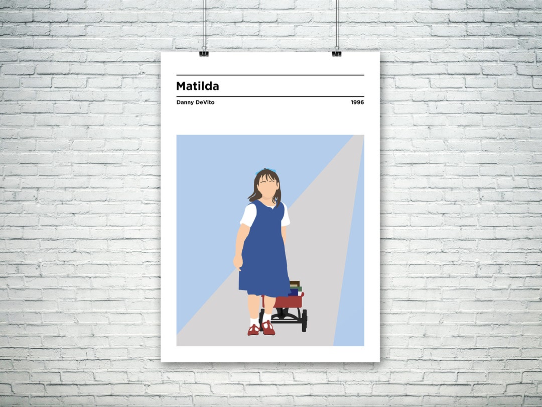 Matilda Inspired Minimalist Movie Poster - Roald Dahl, Danny Devito ...