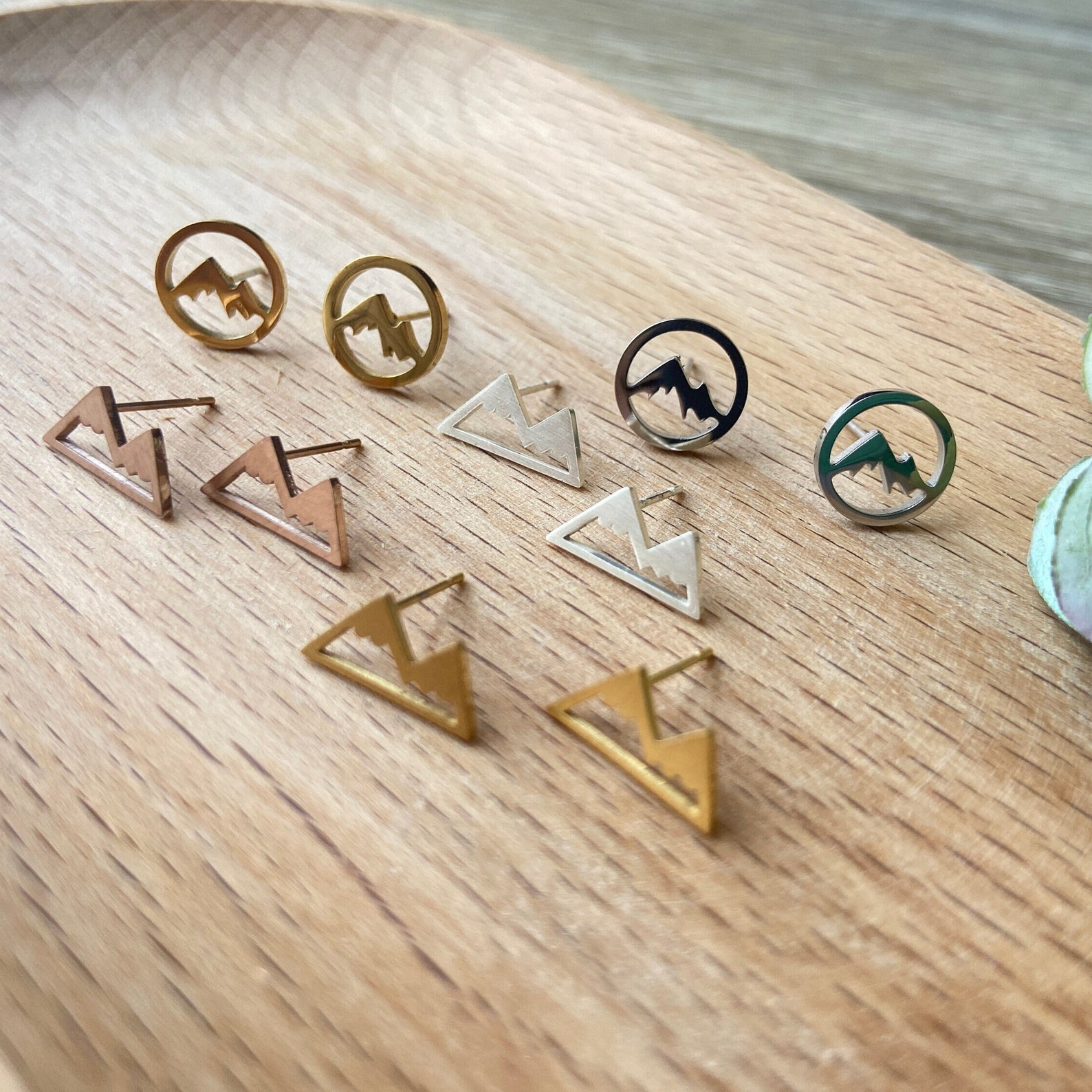 Mountain Earring / Hiking, Skiing, Snowboarding Earrings / Nature Lover ...