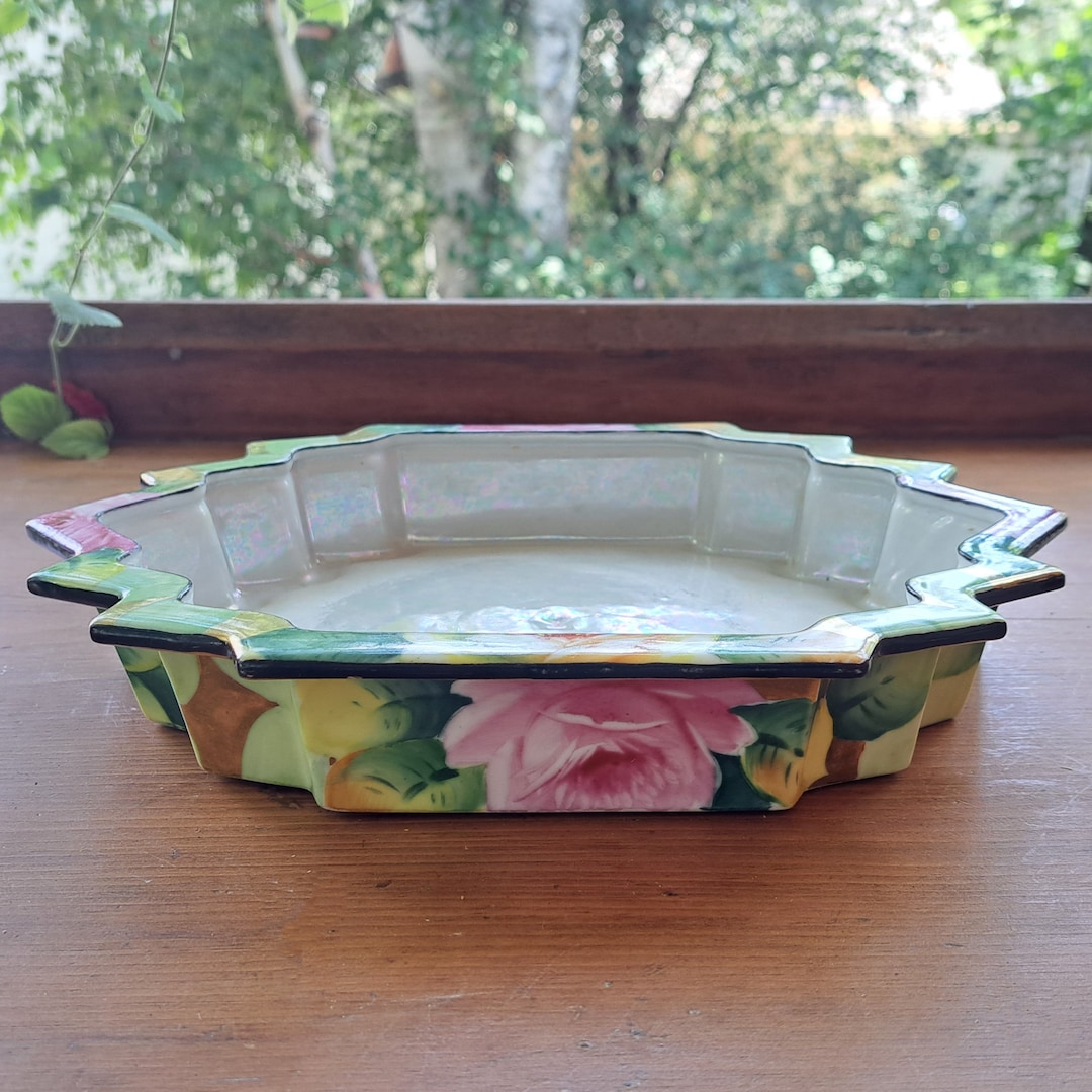 Antique Art Deco Bonsai Pot, Tashiro Shoten, Japan Planter, Porcelain ...