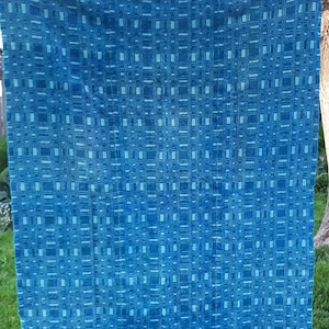 Antique Blue Overshot Coverlet, Triple Panel, Hand Woven, Double Seam ...