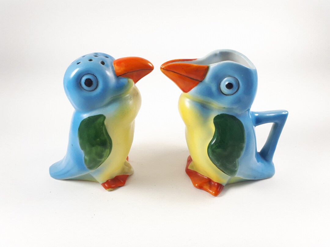 Vintage Bluebird Creamer and Sugar Shaker Set, Mid Century Kitsch - Etsy