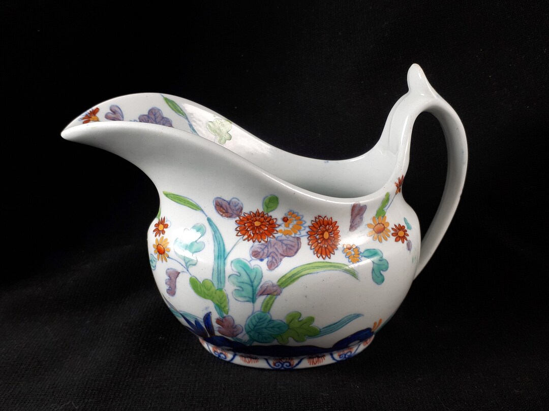 Antique Josiah Spode Creamer Pitcher, Stone China, New Oval Shape Jug ...