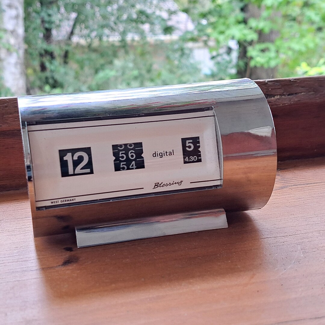 Vintage Blessing Chrome Alarm Clock Atomic Space Age West - Etsy