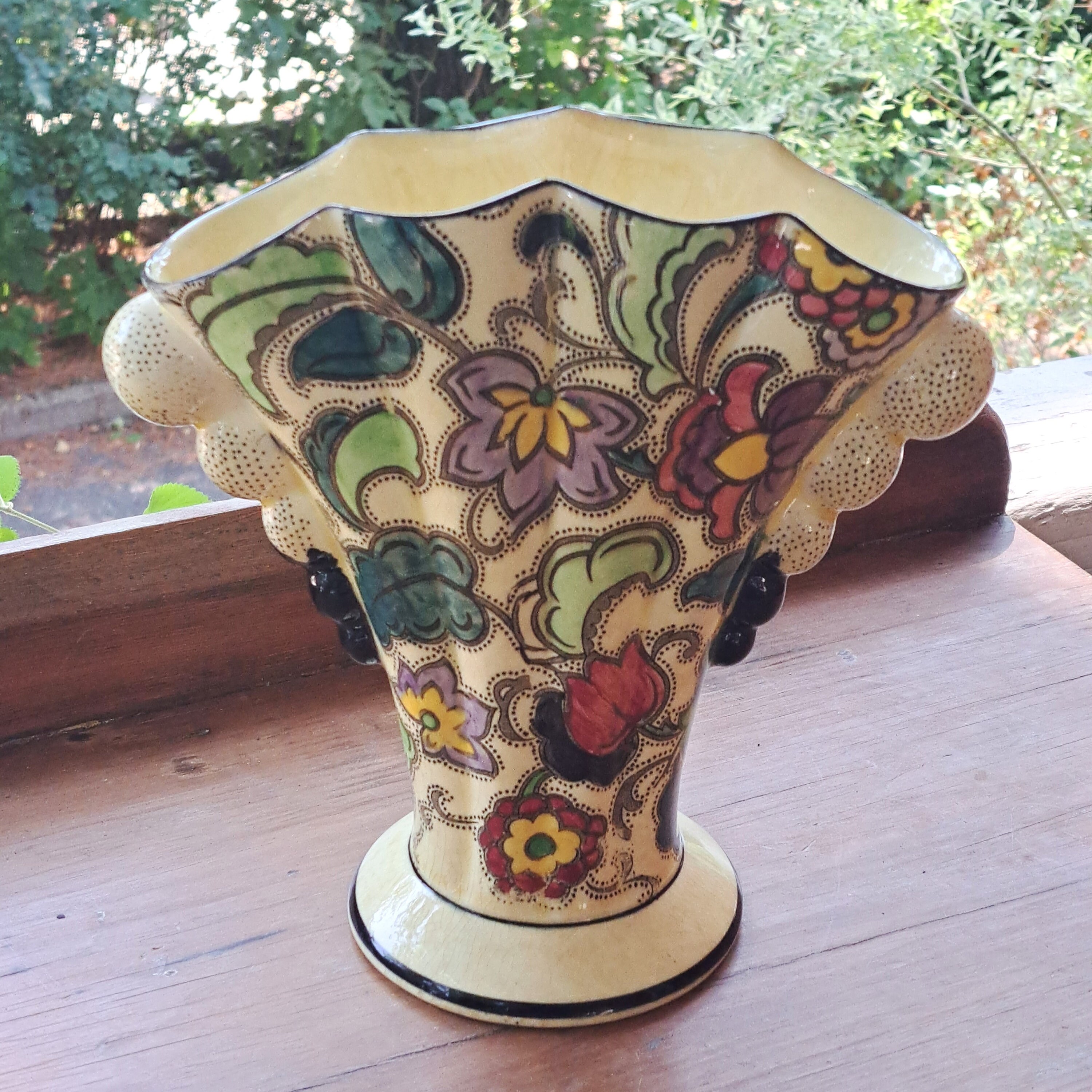 Antique Art Deco Vase, Tuscan Decoro, Floral Vase, Vintage Art Pottery ...