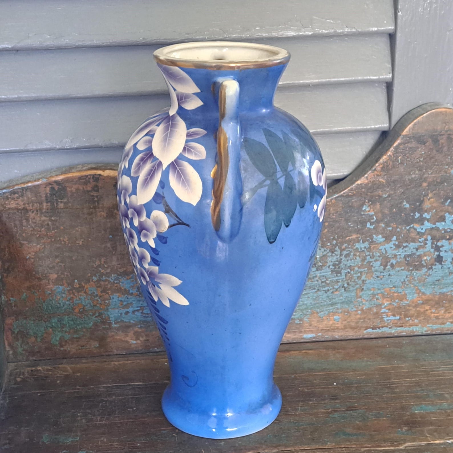Antique Royal Nippon Nishiki Vase, Purple Wisteria, Double Handled ...