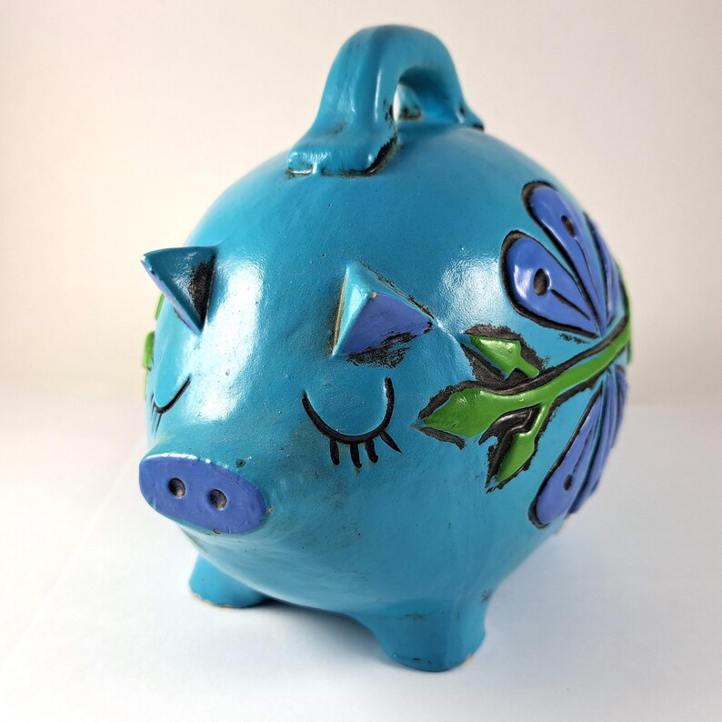 Vintage Pig Coin Bank, Pride Creation, Mid Century Paper Mache Decor - Etsy