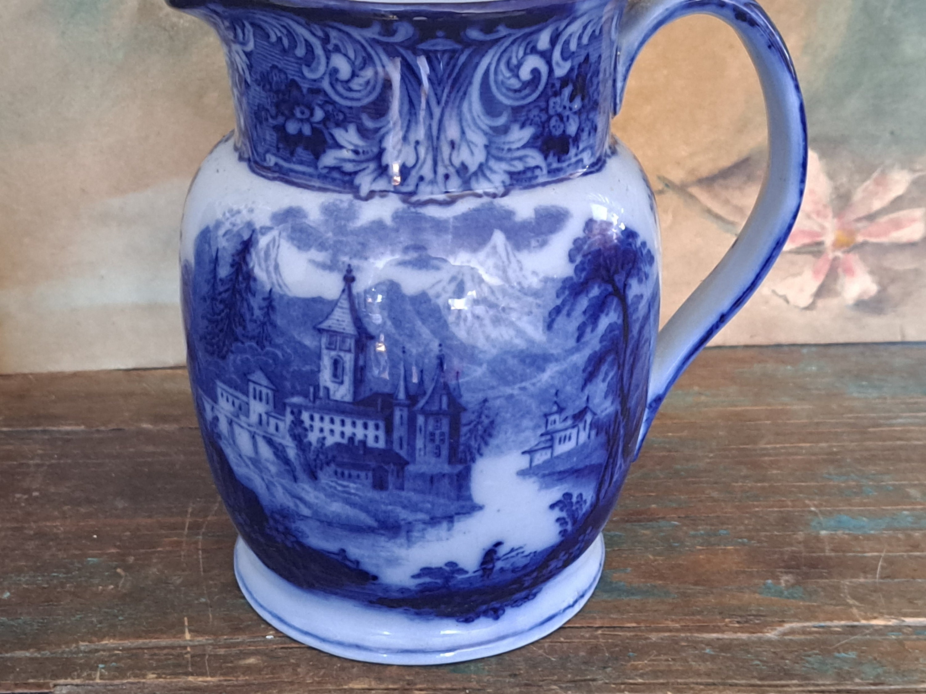 Antique Royal Doulton Flow Blue Pitcher Burslem England - Etsy