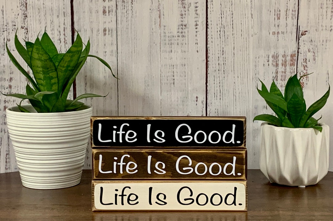 Life is Good 1.5x8”x3/4” Sign / Farmhouse Sign/shelf Sitter Sign ...