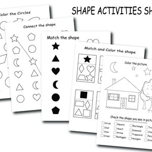 Shape Activities Printable Worksheet - Etsy