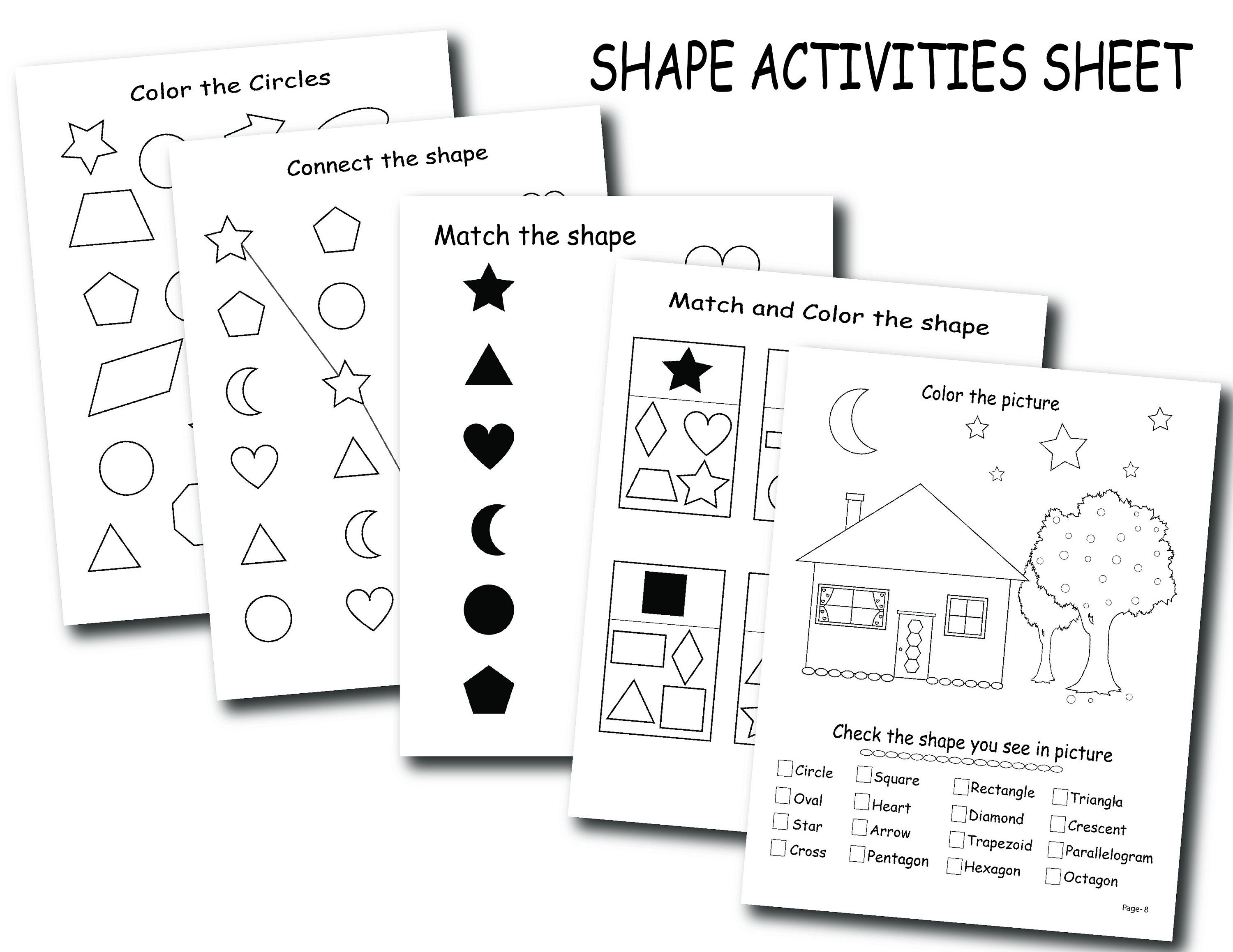 Shape Activities Printable | Worksheet - Etsy