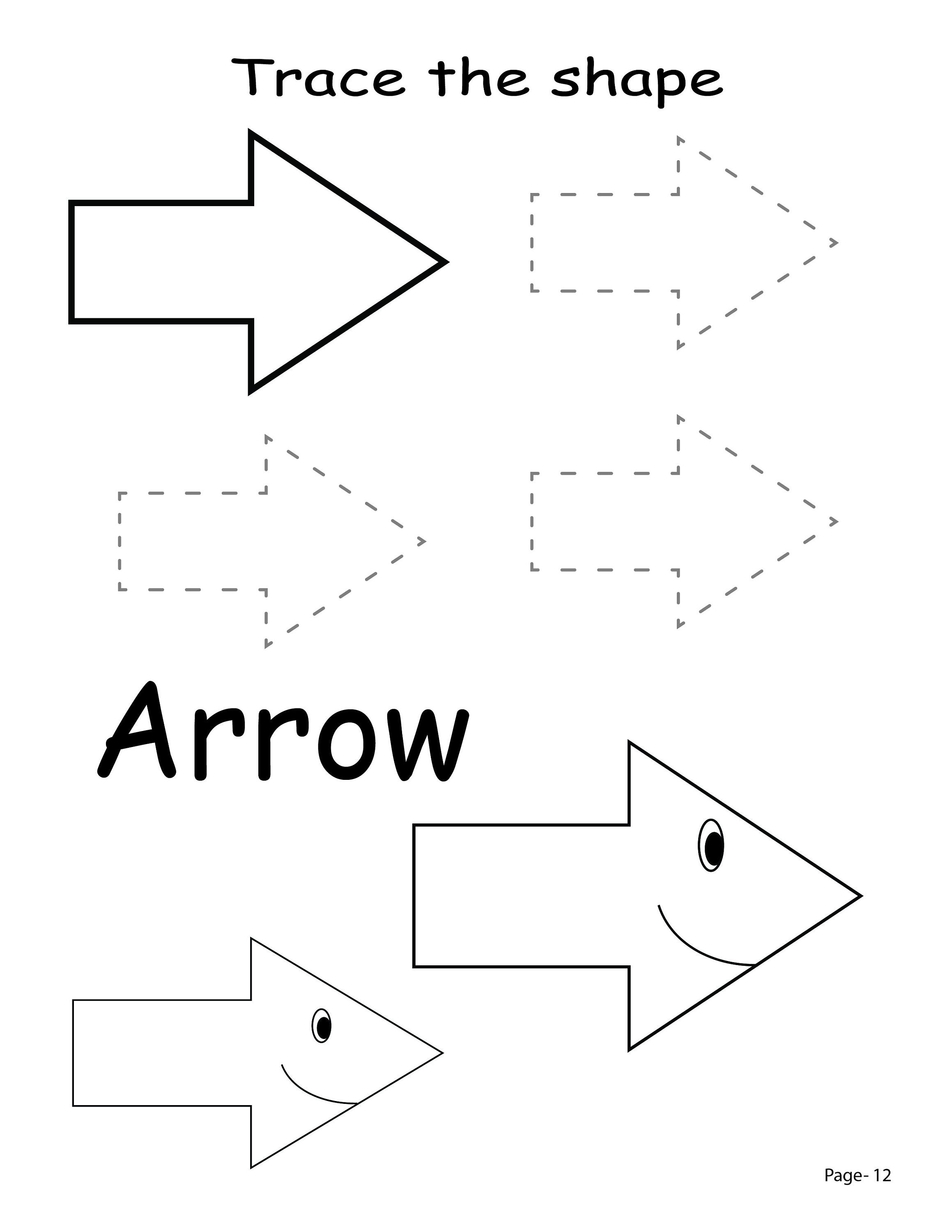 Shape Tracing Printable | Preschool Shapes Worksheet - Etsy