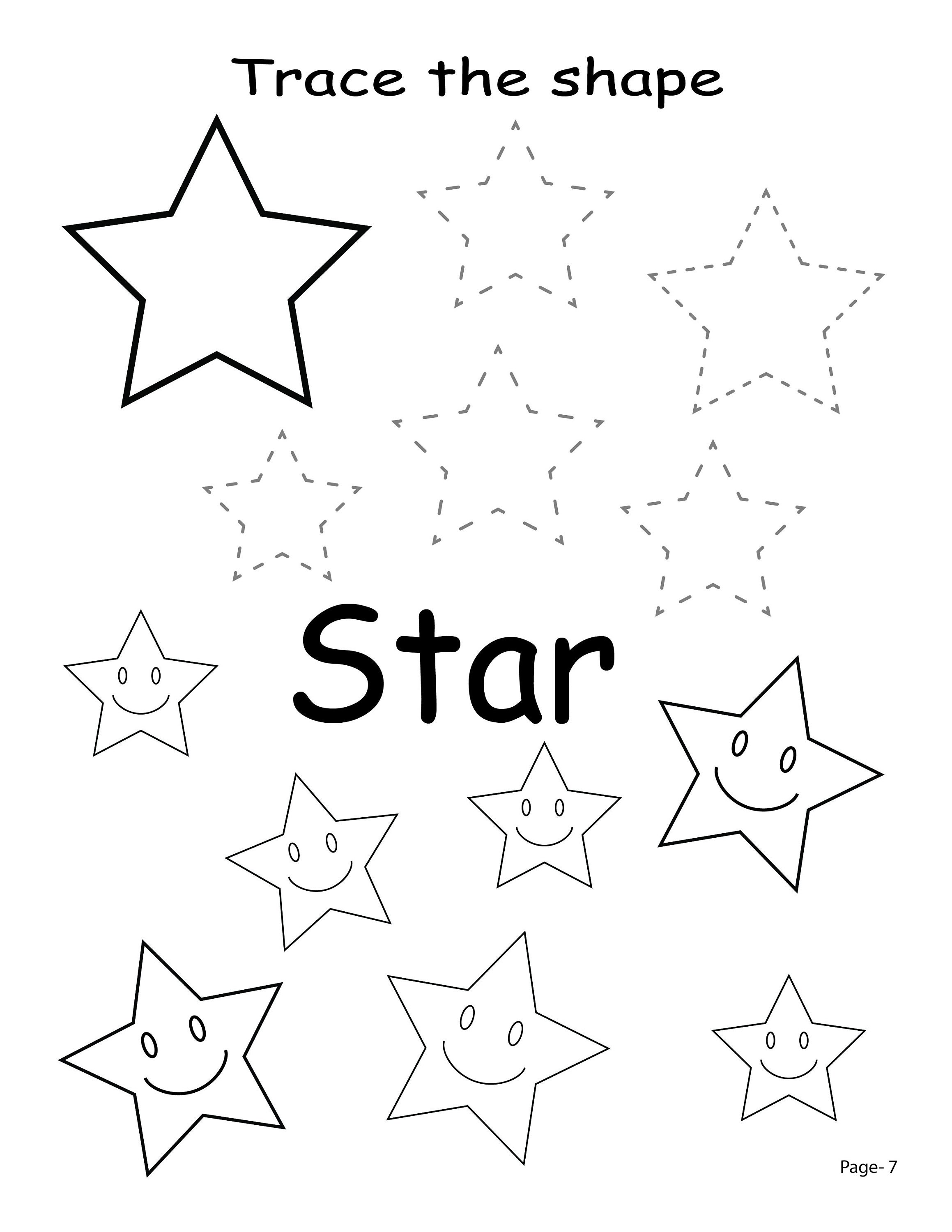 Shape Tracing Printable | Preschool Shapes Worksheet - Etsy