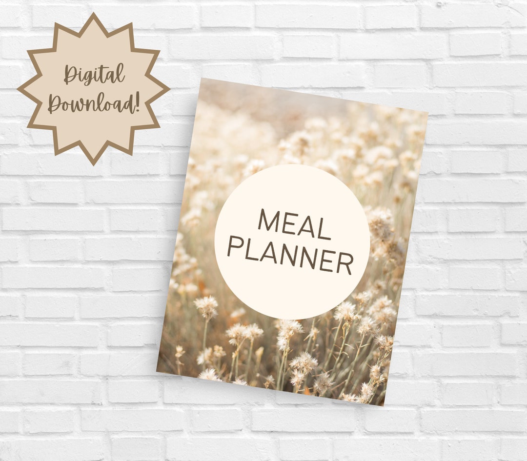Flower Theme Meal Planner | Digital Download - Etsy
