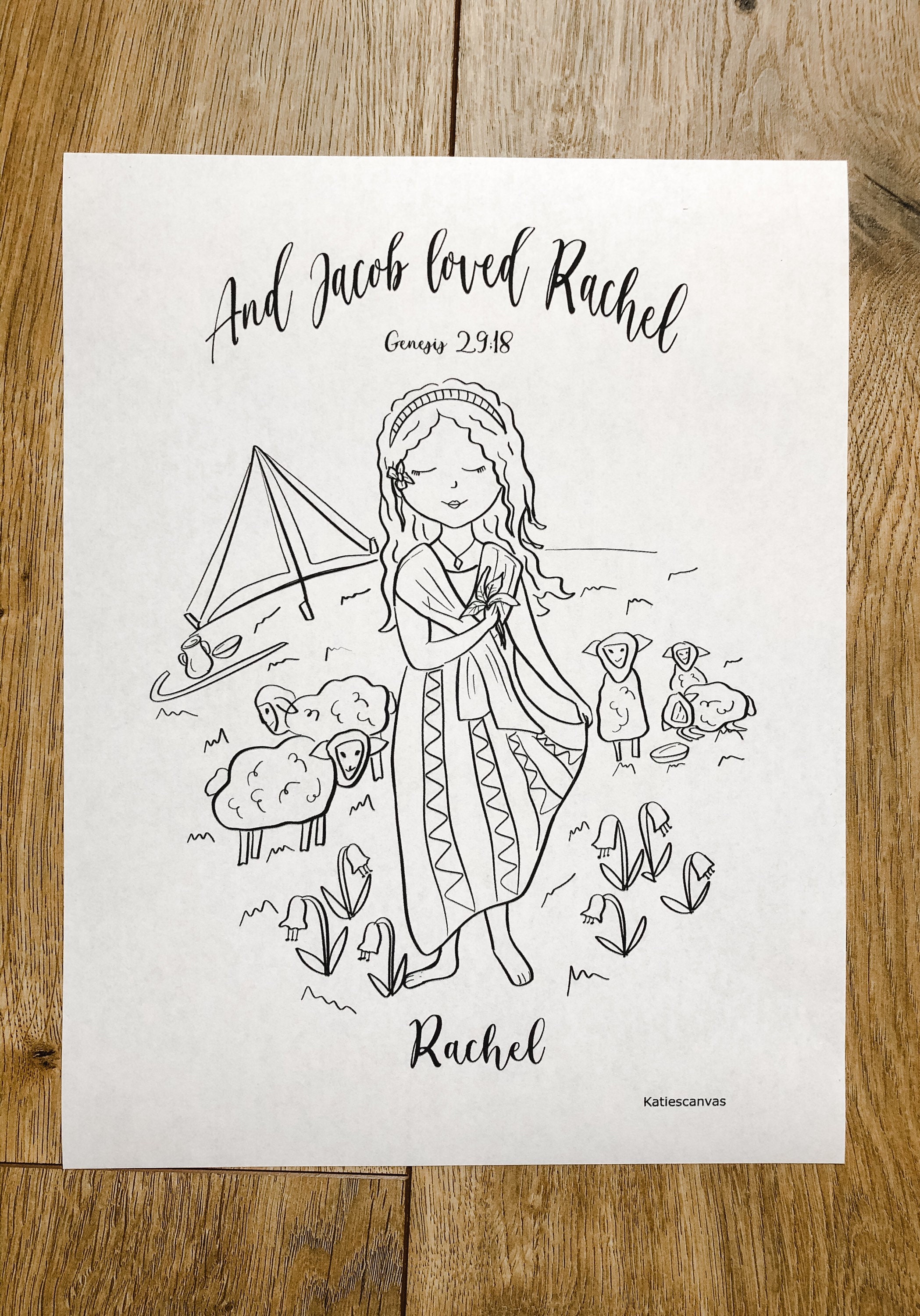 Rachel Coloring Page Christian Coloring Bible Characters - Etsy Australia
