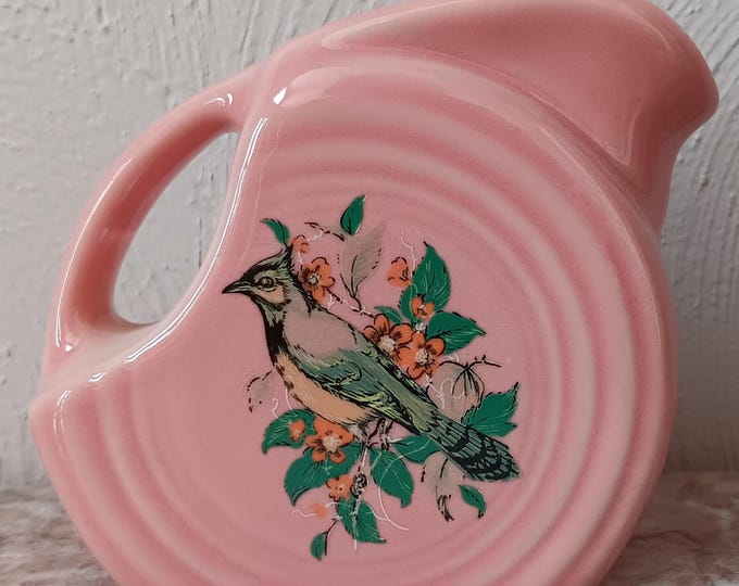 Fiesta Mini Disc Pitcher - Peony Pink W/ Bird - HLC USA - Etsy