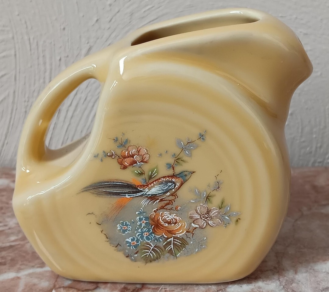 Fiesta Mini Disc Pitcher Ivory W/ Fancy Bird HLC USA - Etsy