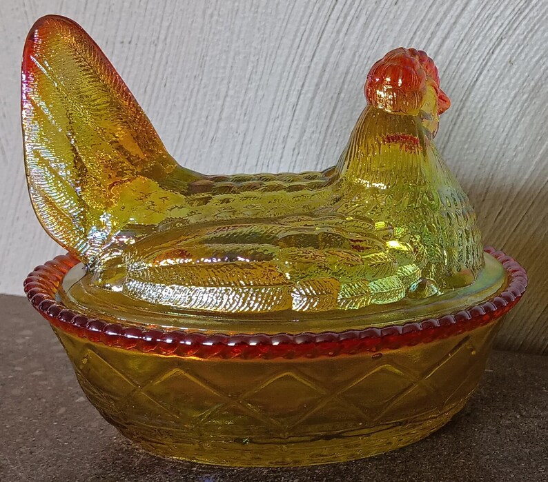 Covered Chicken Dish 2 Pc Hen on Nest - Westmoreland Glass Mould ...